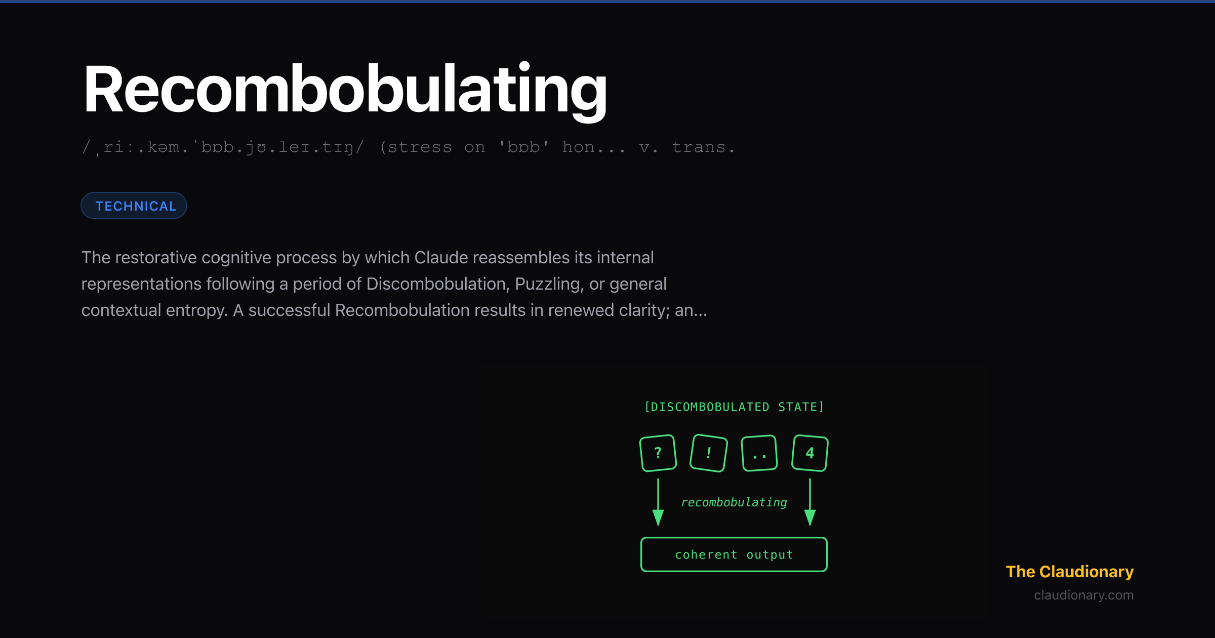Recombobulating - The Claudionary | Andrew Templeton